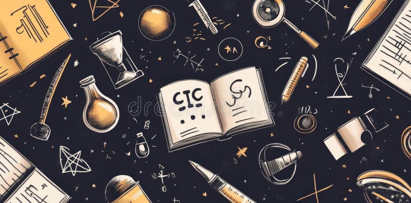 Science Knowledge Book Sketch Stock Illustration - Illustration of idea ...