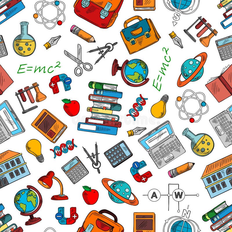 Science and Knowledge Symbols Wallpaper Stock Vector - Illustration of ...