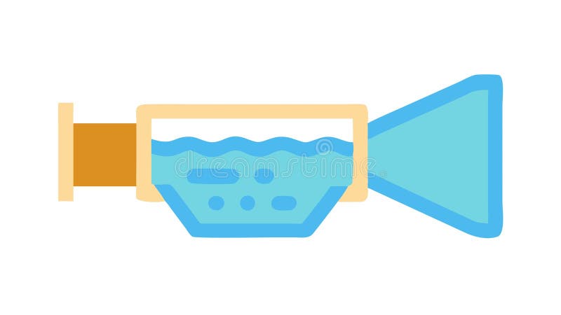 Science Lab Beaker or Filter with Blue Liquid Vector Icon, Vector ...