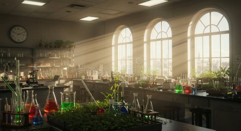 Science Lab with Beakers and Sunlight Exploring Nature S Potential ...