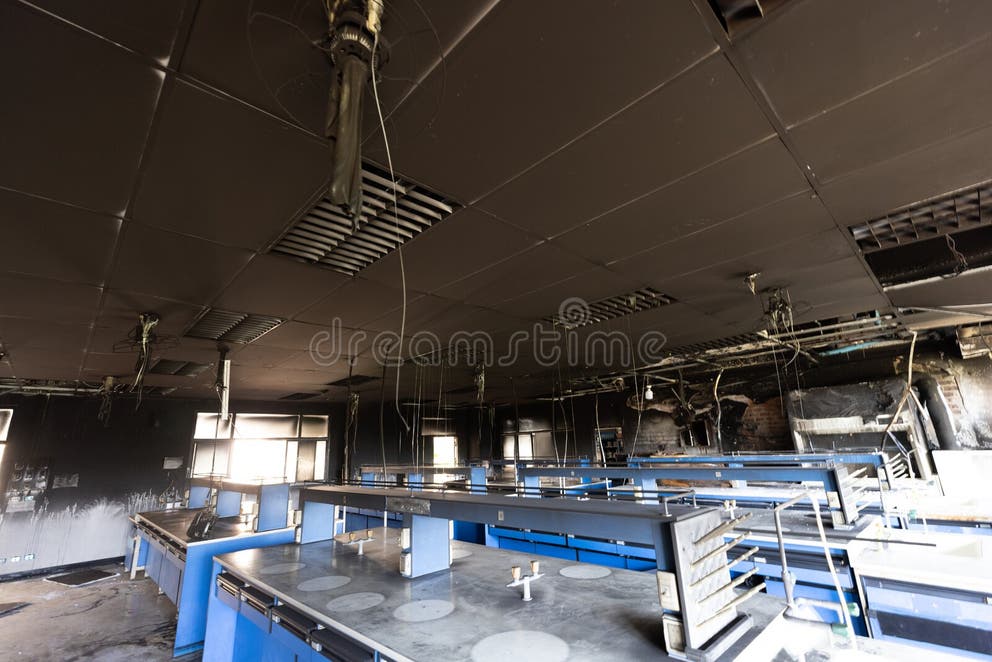 Science Lab Caused by Fire. Stock Photo - Image of danger, alarm: 226210214