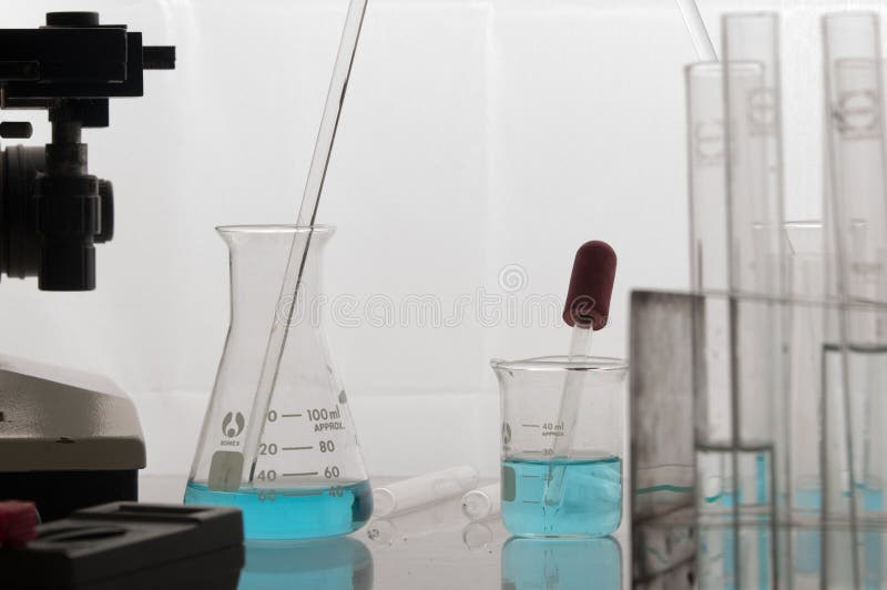 Science Lab with Chemical Theme Stock Image - Image of flask, hand ...