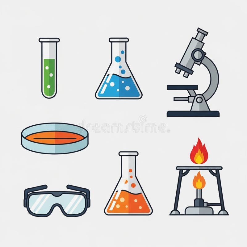 Science Lab Equipment Illustration Stock Illustration - Illustration of ...