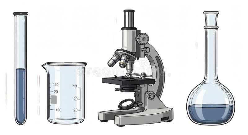 Beaker Tube Flask with Bubbles for Logo Design Illustration Stock ...