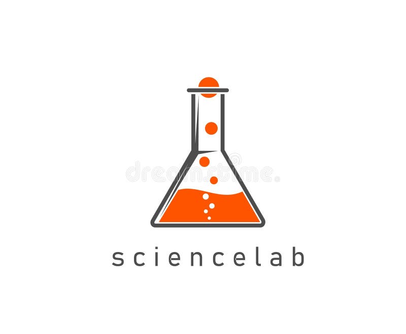 Science Lab Icon Flask Filled with Orange Liquid Stock Vector ...