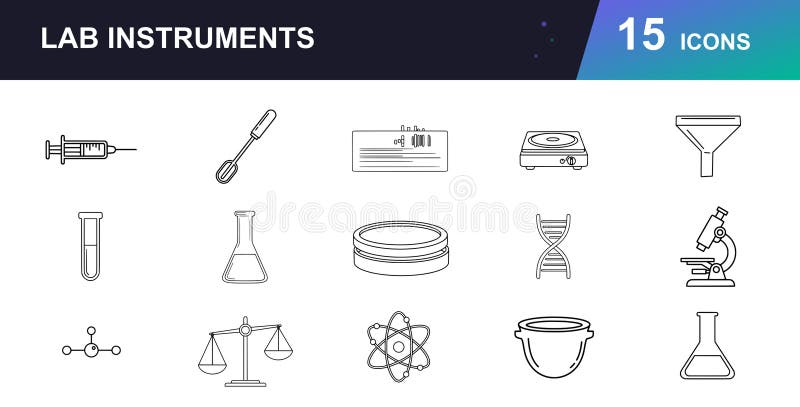 Science Lab Icon Set. Featuring Research, Experiment, Chemistry ...