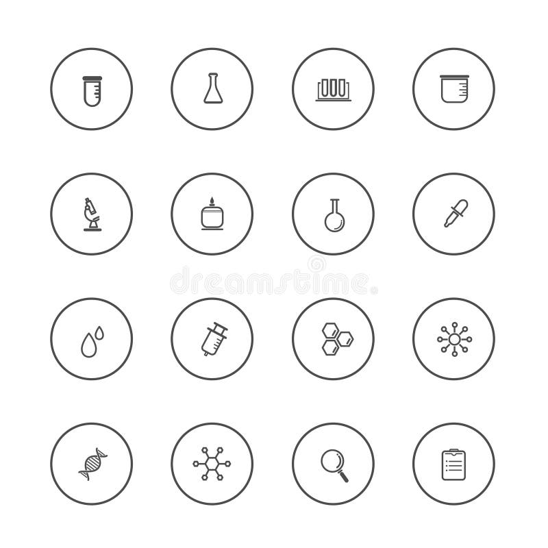 Science and lab icons stock vector. Illustration of microscope - 44500892