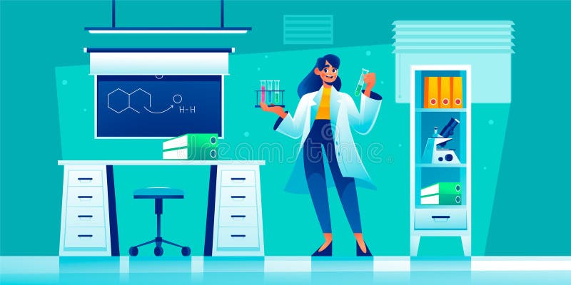 Science Lab Illustration in Gradient Style Stock Illustration ...