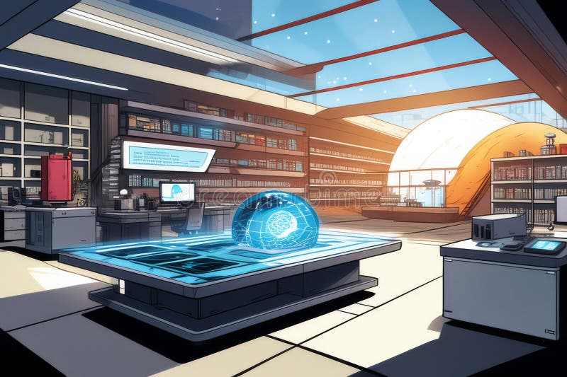 Science Lab Interior with Modern Equipment and Technology Stock ...
