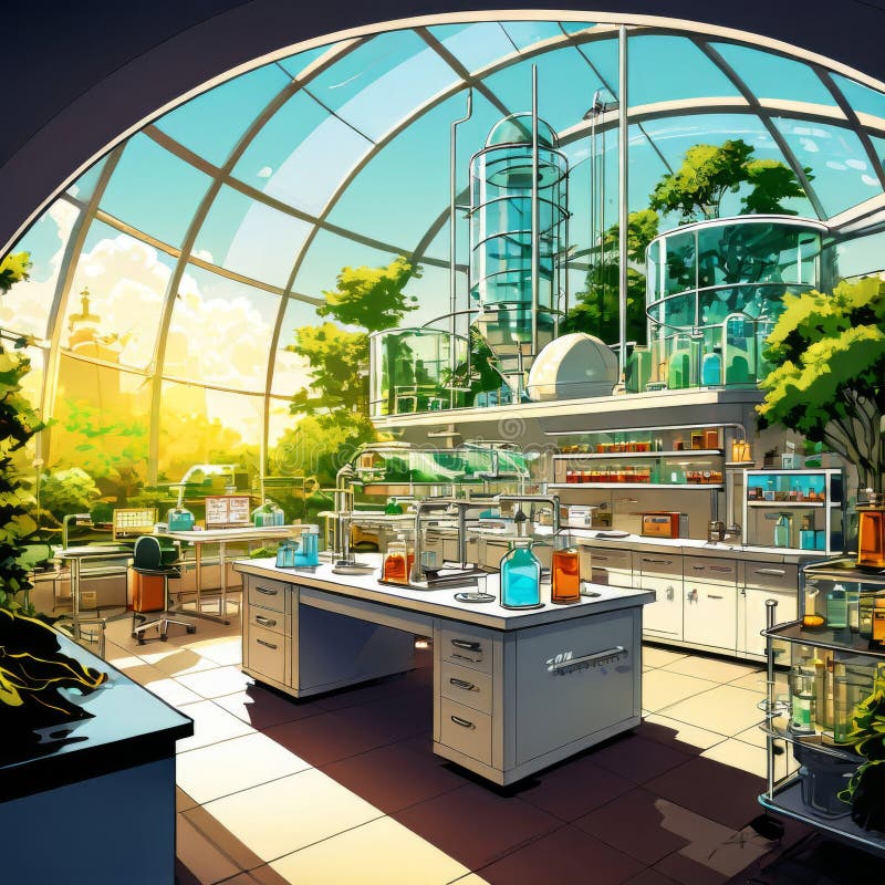 Science Lab Interior with Modern Equipment and Technology Stock ...
