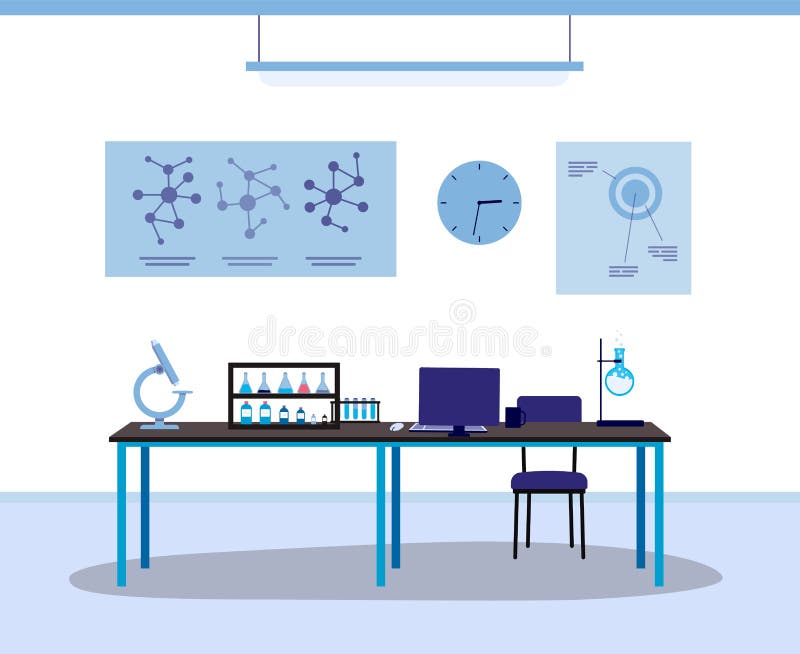 Science Lab Interior with Nobody Inside - Isolated Chemistry Laboratory ...