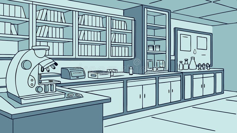 Science Lab Interior Scene, Depicting Laboratory Environment and ...
