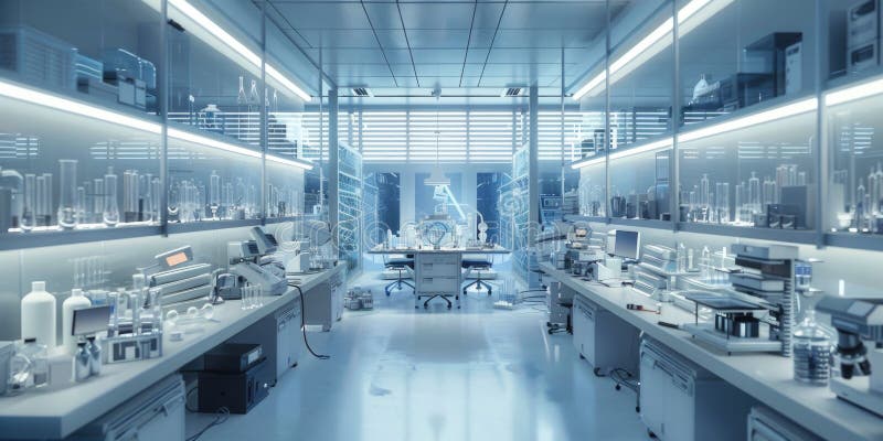 A Science Lab with a Lot of Glass Shelves. Ideal for Educational and ...