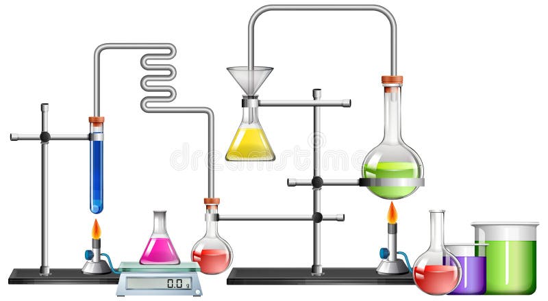 Science Lab with Many Equipments Stock Vector - Illustration of ...