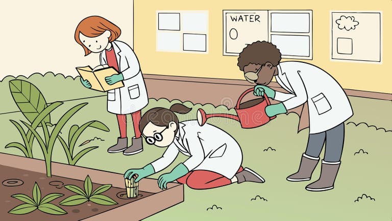 Science Lab Plant Study: Children Studying Plants in Science Lab ...