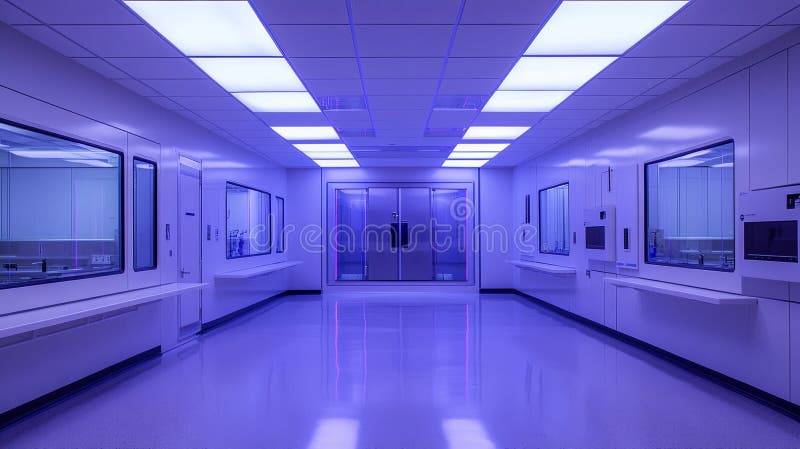 Science Lab, Pod Under Light Panels . Stock Image - Image of science ...