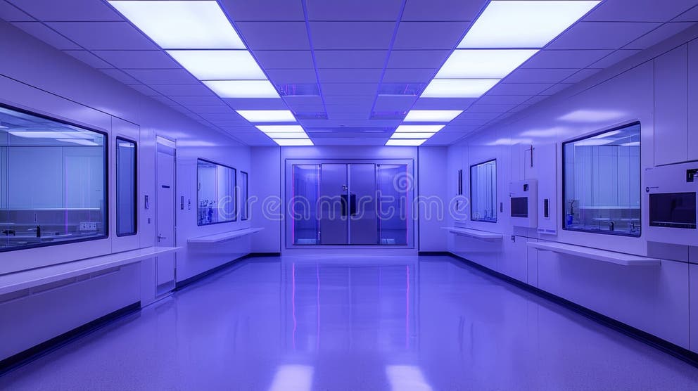 Science Lab, Pod Under Light Panels . Stock Image - Image of science ...