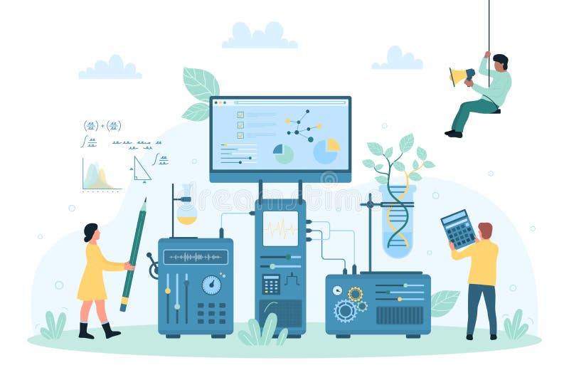 Science Lab Research, Tiny Scientists Study Molecules, DNA Samples ...