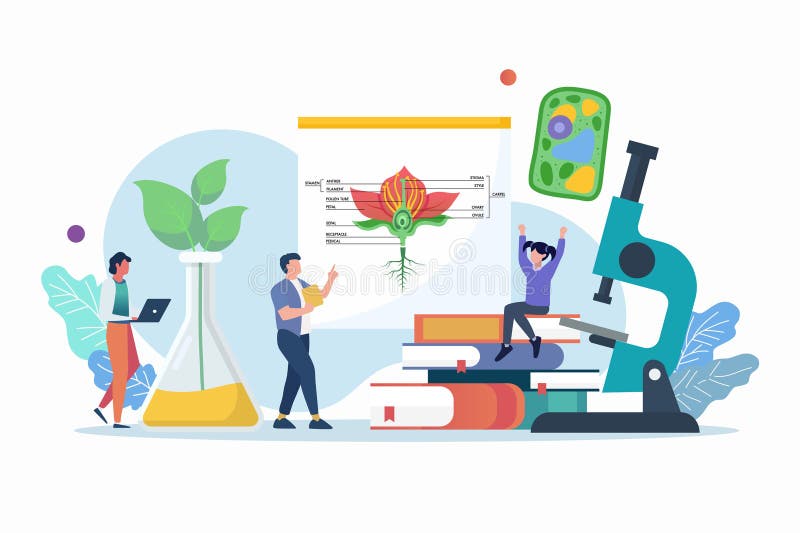 Science Lab and School Class. Biology Class with Miniature People Stock ...