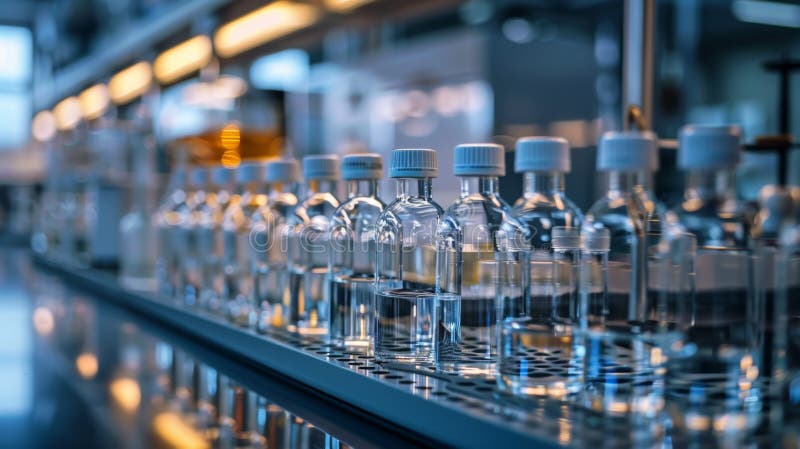 Science Lab Setup, Lab Glassware Neatly Organized on a Table Showcases ...