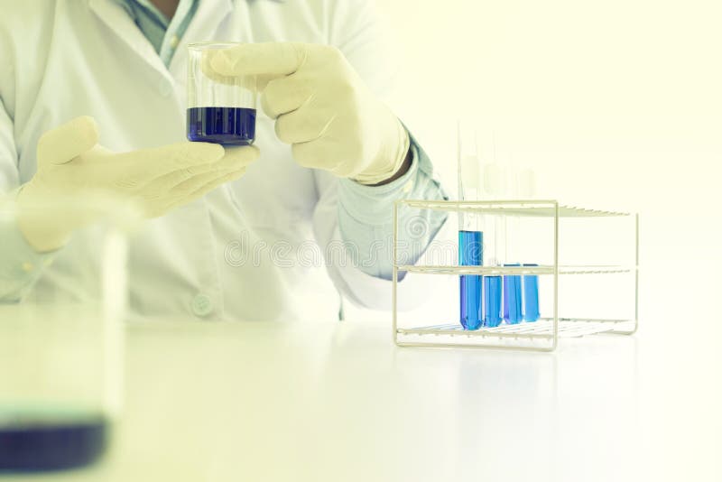 In Science Lab Working Test the Chemical Stock Image - Image of glass ...