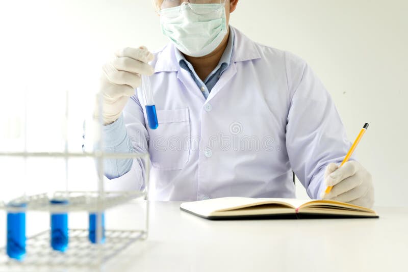 In Science Lab Working Test the Chemical Stock Image - Image of glass ...