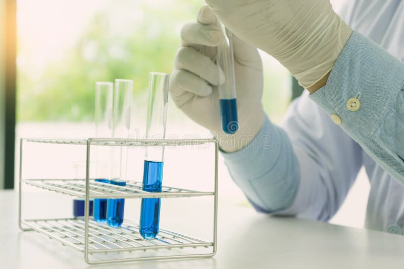 In Science Lab Working Test the Chemical Stock Image - Image of medical ...