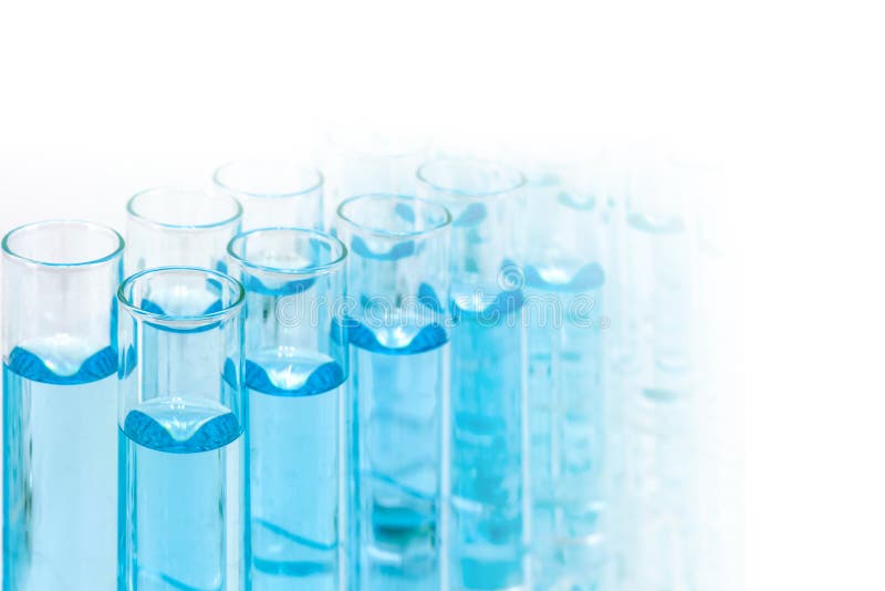 Test Tubes with Dropper Drop Some Blue Liquid in Laboratory Stock Image ...