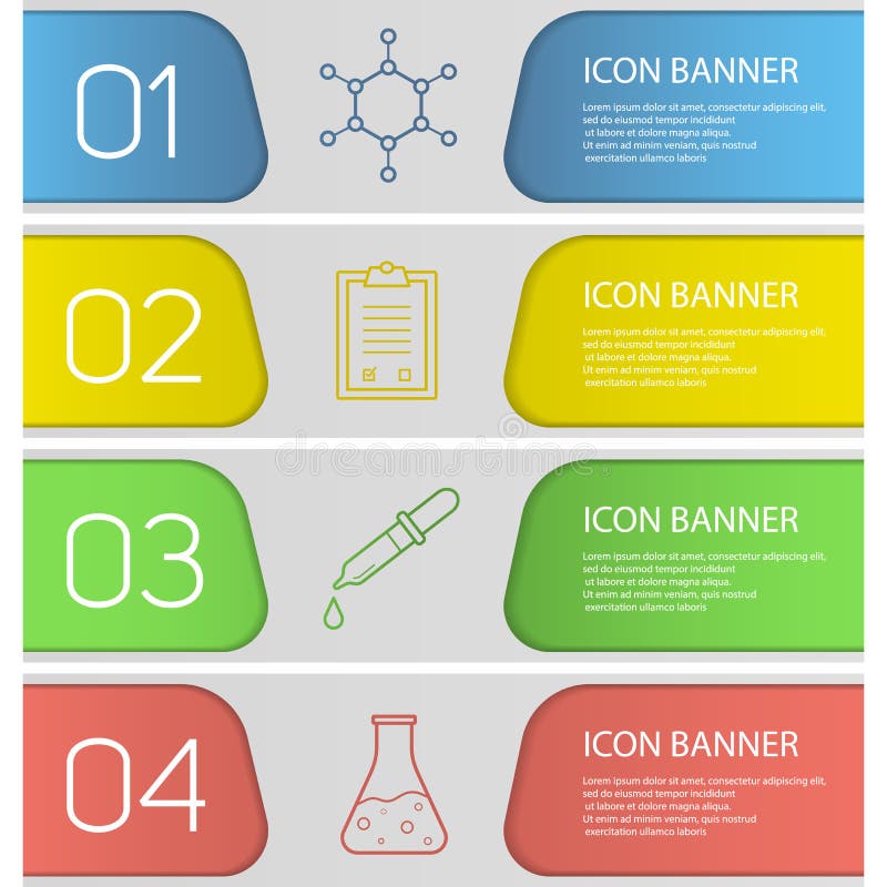Science Laboratory Banner Templates Set Stock Vector - Illustration of ...