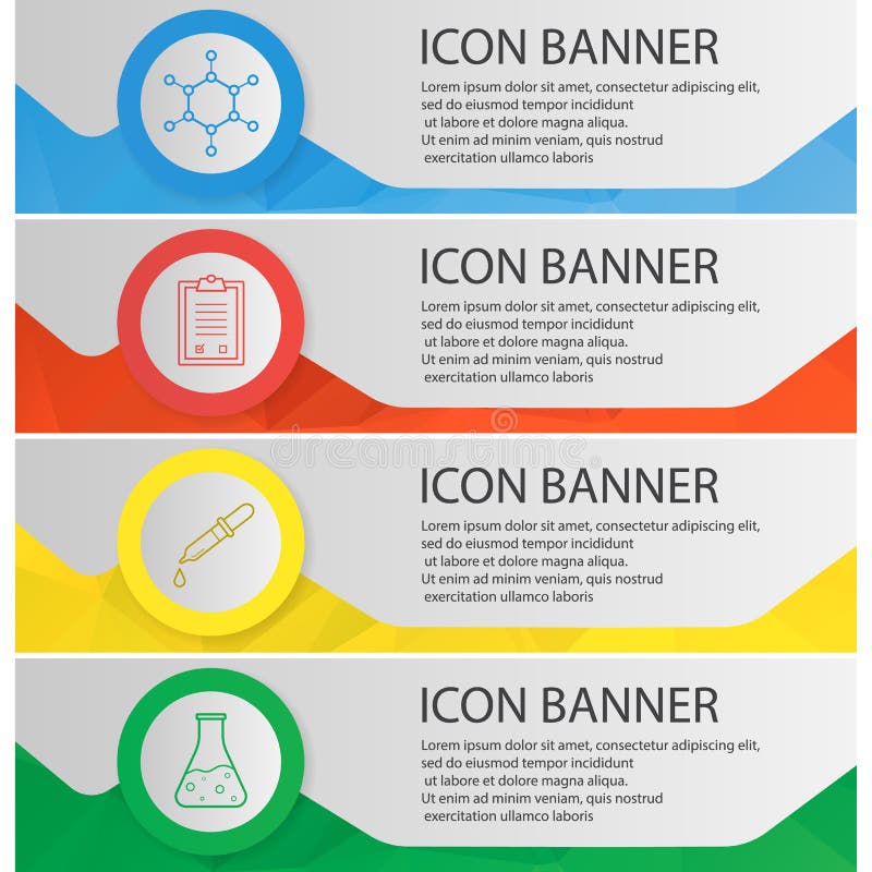 Science Laboratory Banner Templates Set Stock Vector - Illustration of ...
