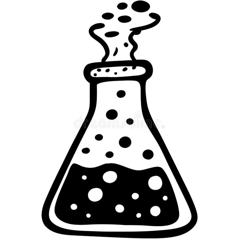 Science Laboratory Beaker Vector with Bubbles for Educational Designs ...