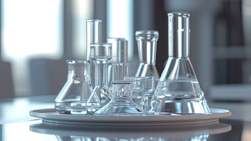 Science Laboratory Chemical Beaker, Erlenmeyer and Round Flask Lab ...