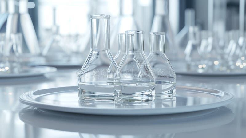 Science Laboratory Chemical Beaker, Erlenmeyer and Round Flask Lab ...