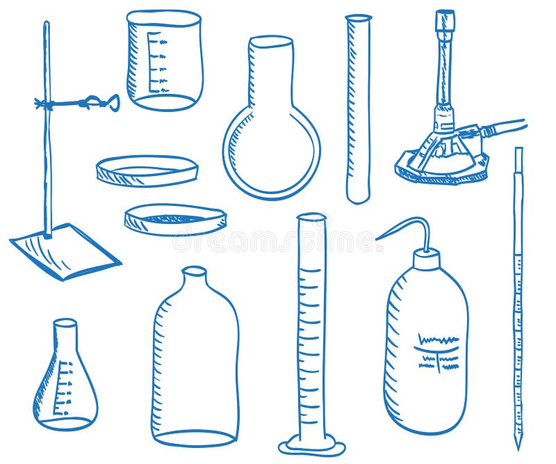 Chemistry Lab Equipment Drawings Borosilicate Glass Round Laboratory