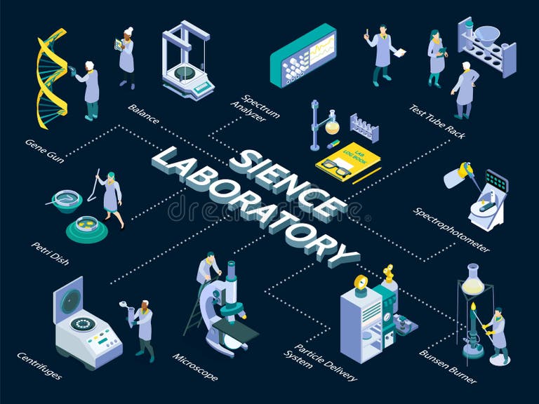 Science Laboratory Flowchart Composition Stock Vector - Illustration of ...