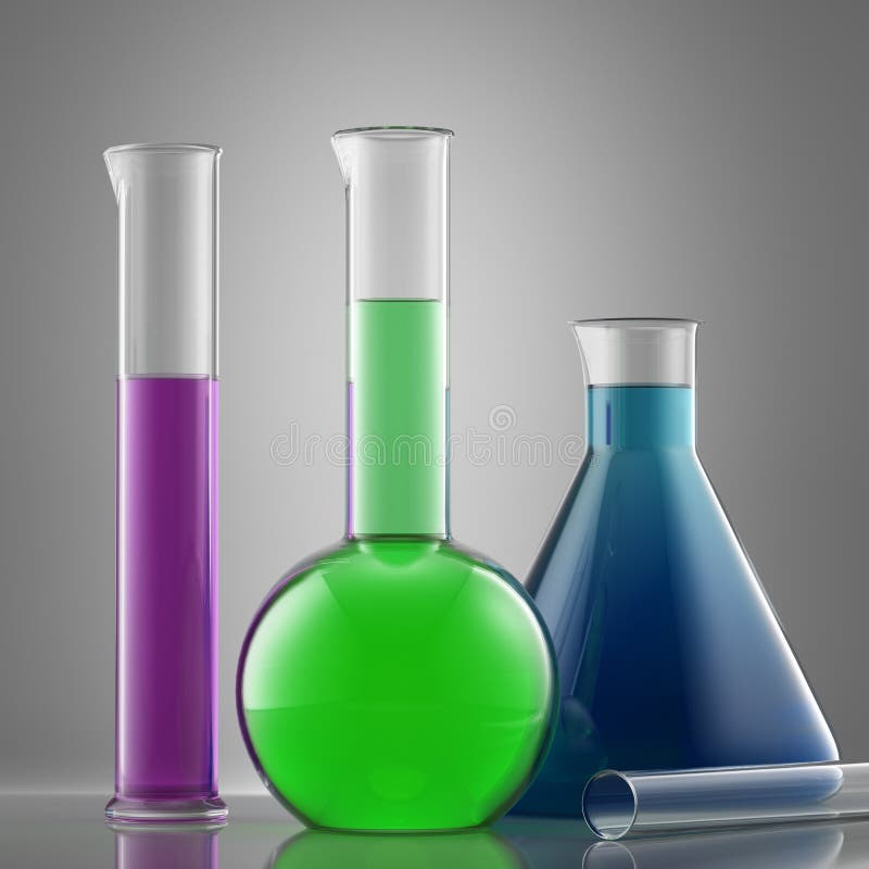 Glass chemical flask stock illustration. Illustration of blue - 2793518