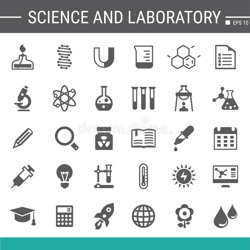 Science and Laboratory Icon Set Stock Vector - Illustration of beaker ...