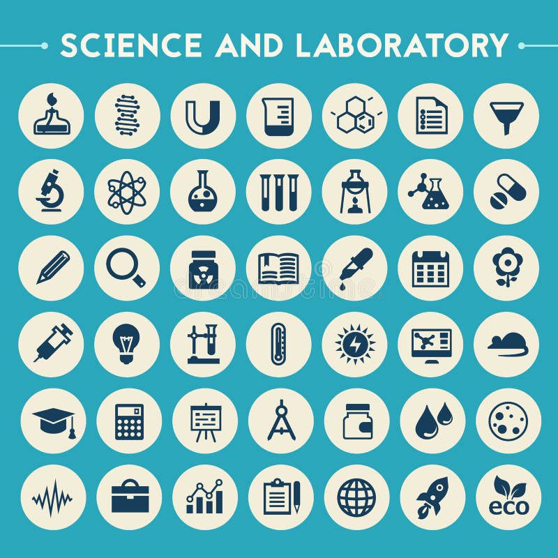 Science and Laboratory Icon Set Stock Vector - Illustration of energy ...
