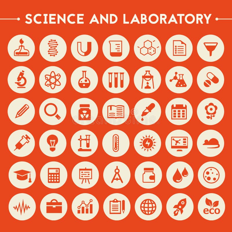 Science and Laboratory Icon Set Stock Vector - Illustration of ...