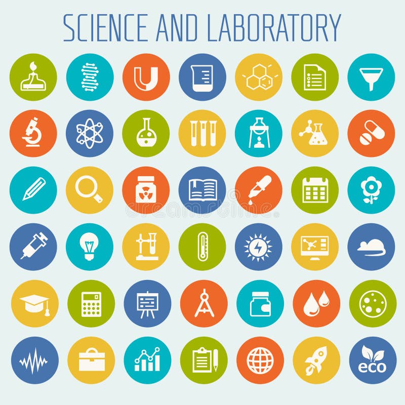 Science and Laboratory Icon Set Stock Vector - Illustration of design ...