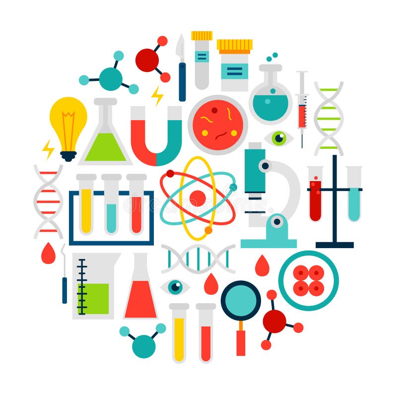 Science Laboratory Icons Circle Stock Vector - Illustration of ...
