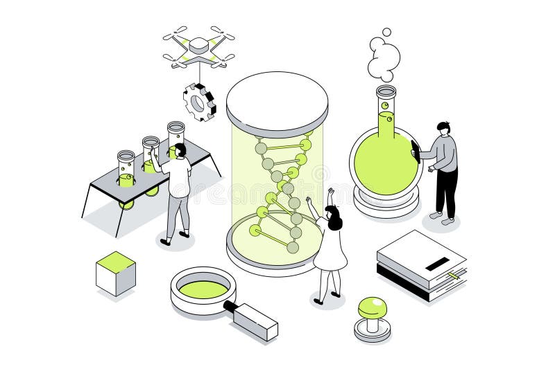 Science Laboratory Isometric Concept Stock Illustration - Illustration ...