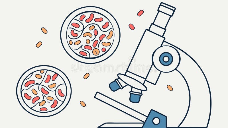 Science Laboratory with Microscope and Petri Dishes Vector Art. Vector Design Generative AI ...