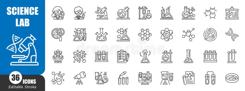 Science and Laboratory Outline Icon . Editable Stroke Stock Vector ...