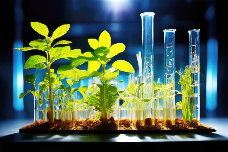 Science Laboratory. Plants Growing in Test Tubes Stock Image - Image of ...