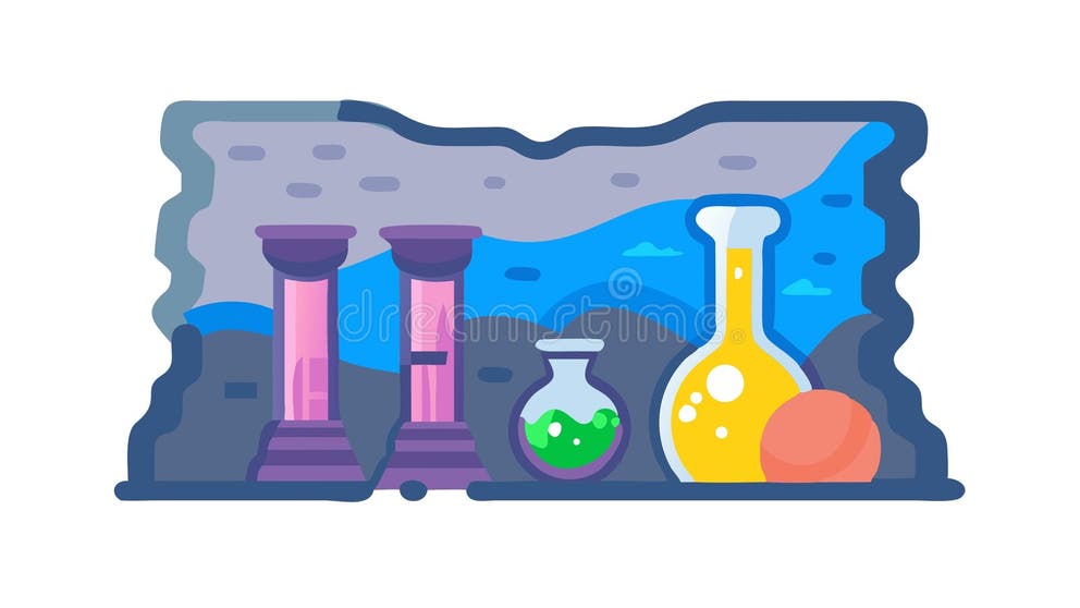 Science Laboratory with Potions and Flasks for Chemistry Experiments ...