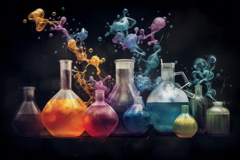 Science Laboratory Research and Development Concept. Test-tubes with ...