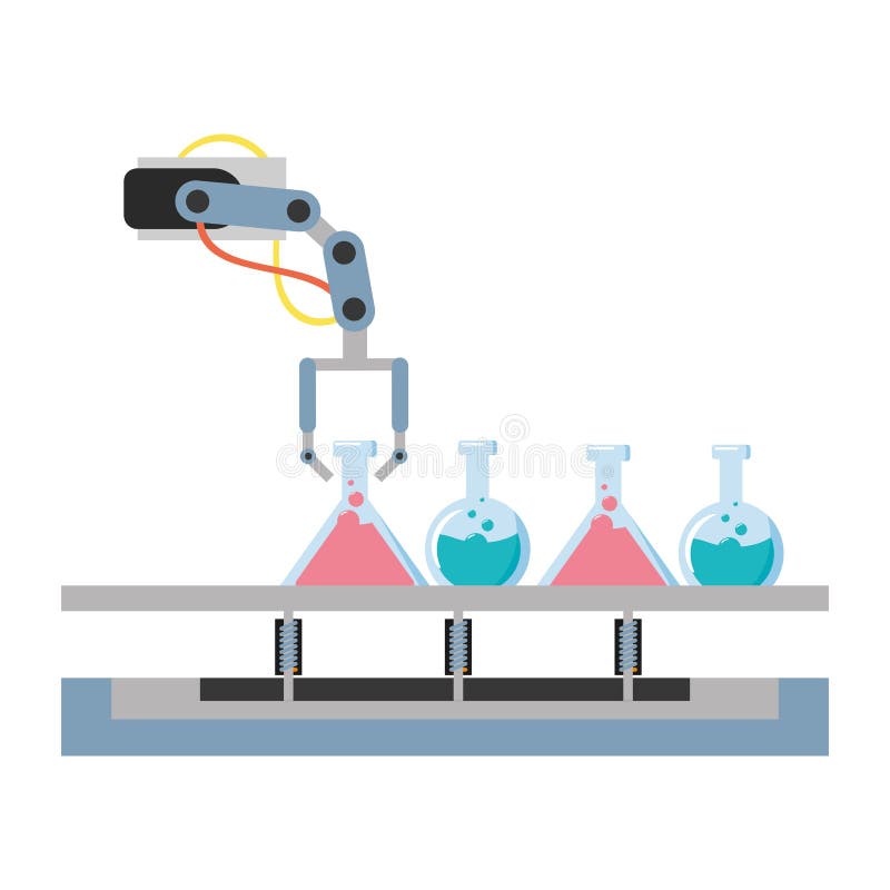 Laboratory Robot with Test Tube, Science Vector Illustration Stock ...
