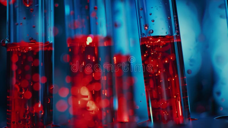 Science Laboratory Test Tubes Filled with Blood Samples. Stock ...
