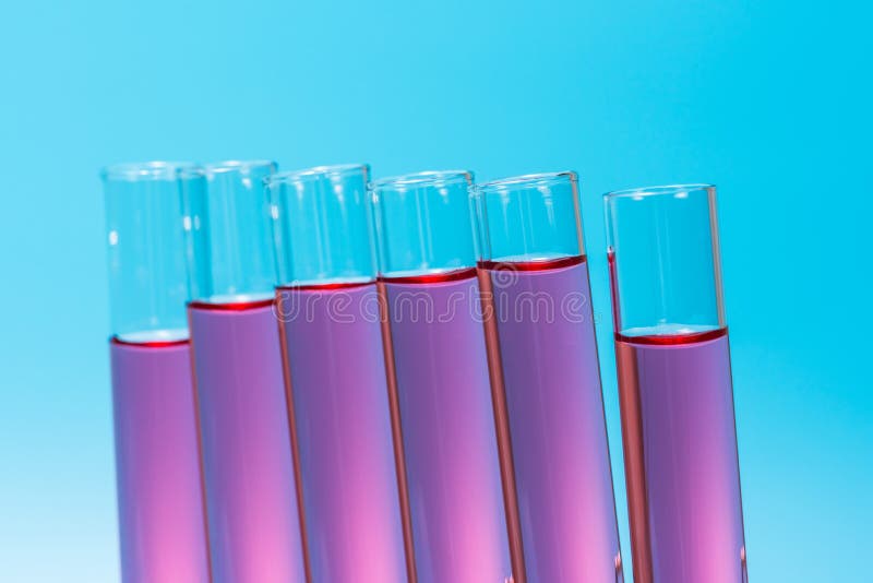 Science Laboratory Test Tubes on Light Blue Background , Laboratory ...